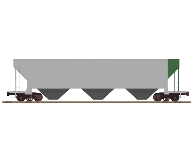 3d railroad hopper freight car