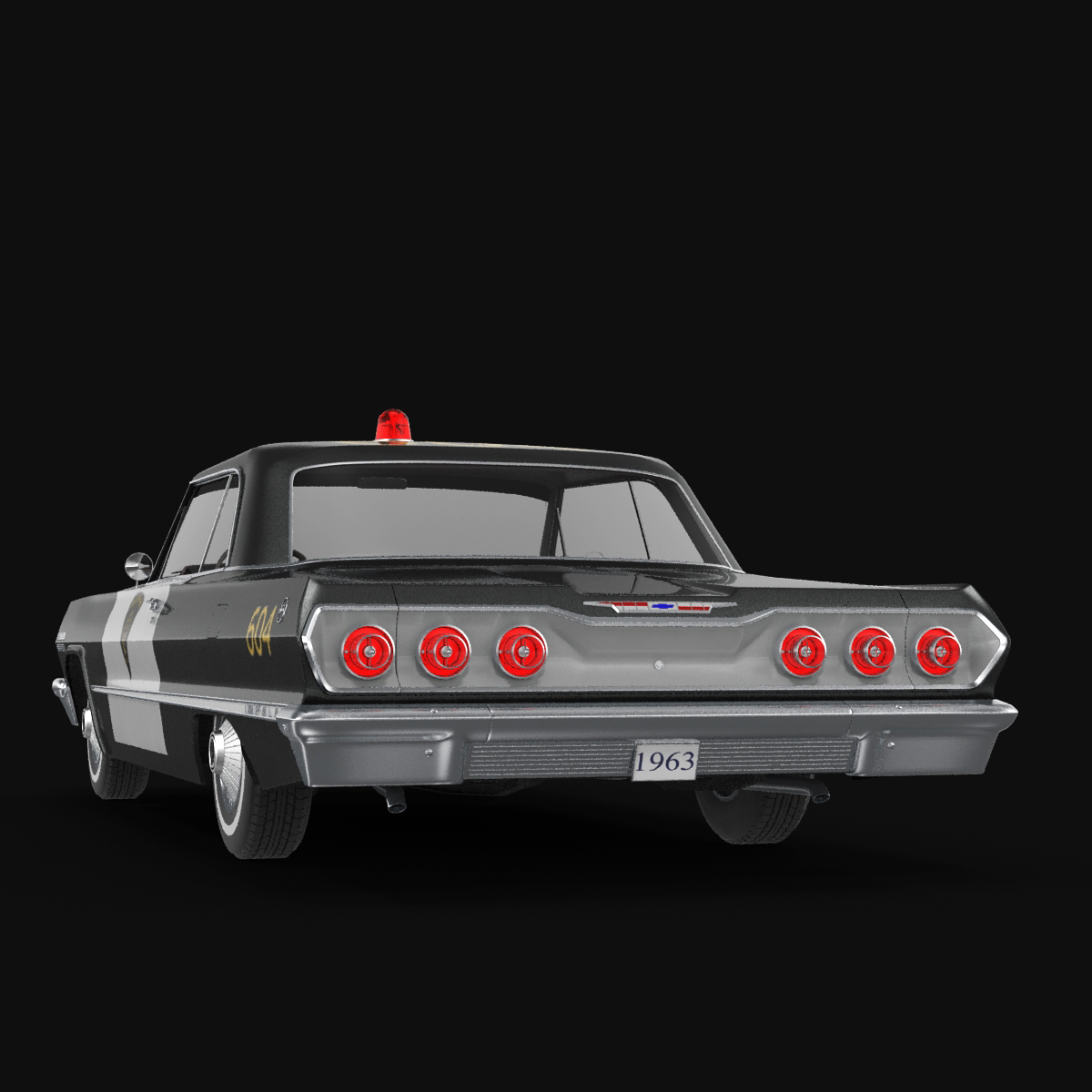 3d chevy impala 64 police car