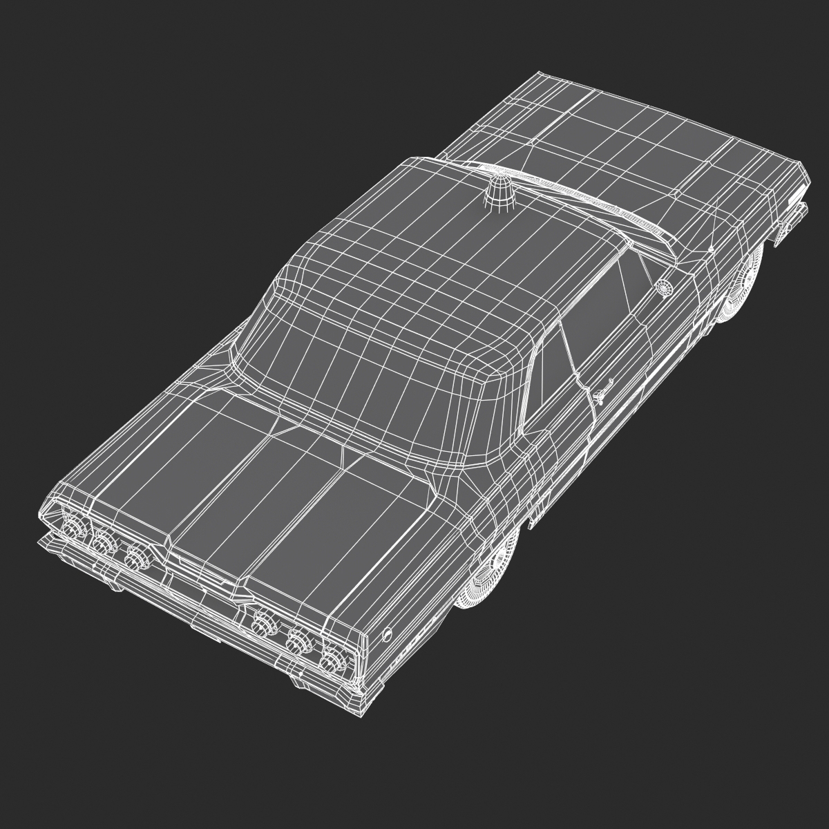 3d chevy impala 64 police car