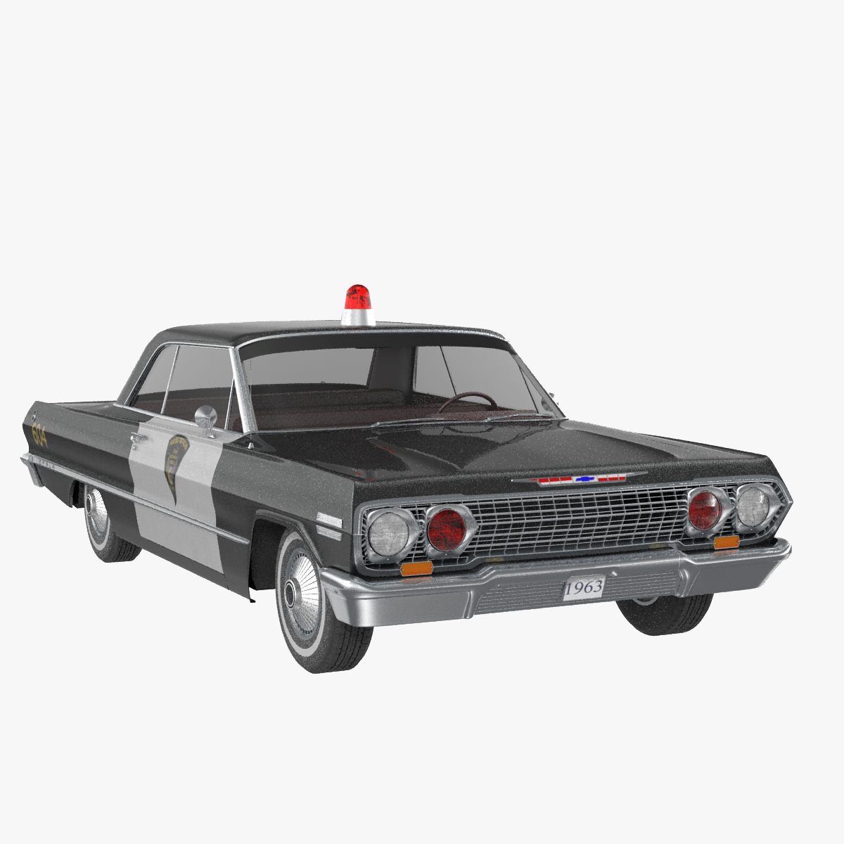3d chevy impala 64 police car