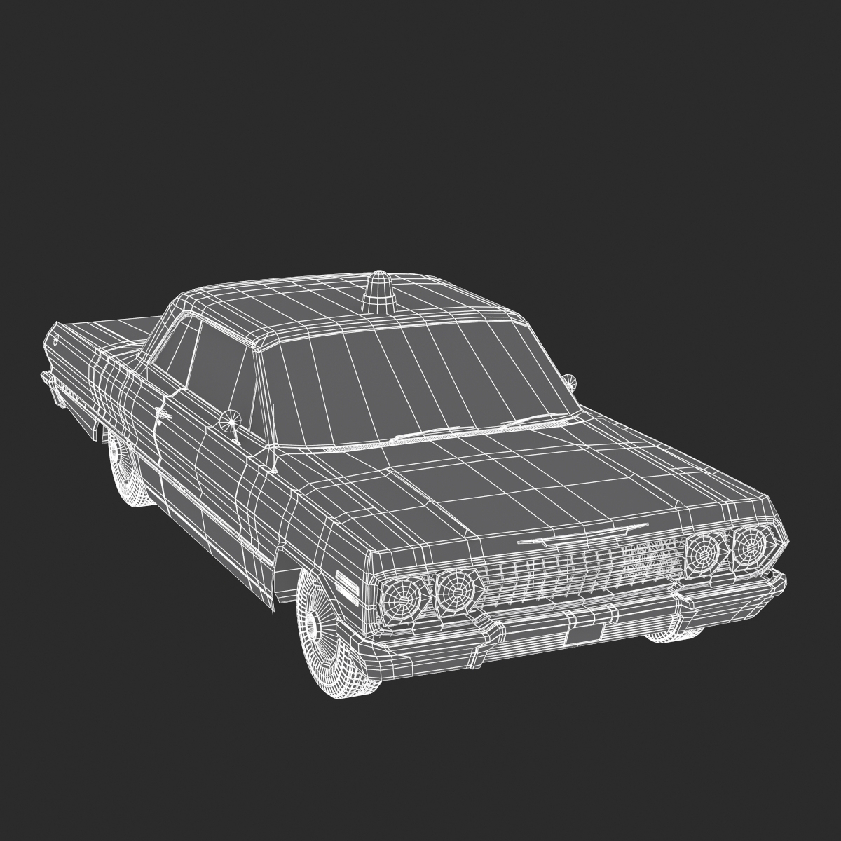 3d chevy impala 64 police car