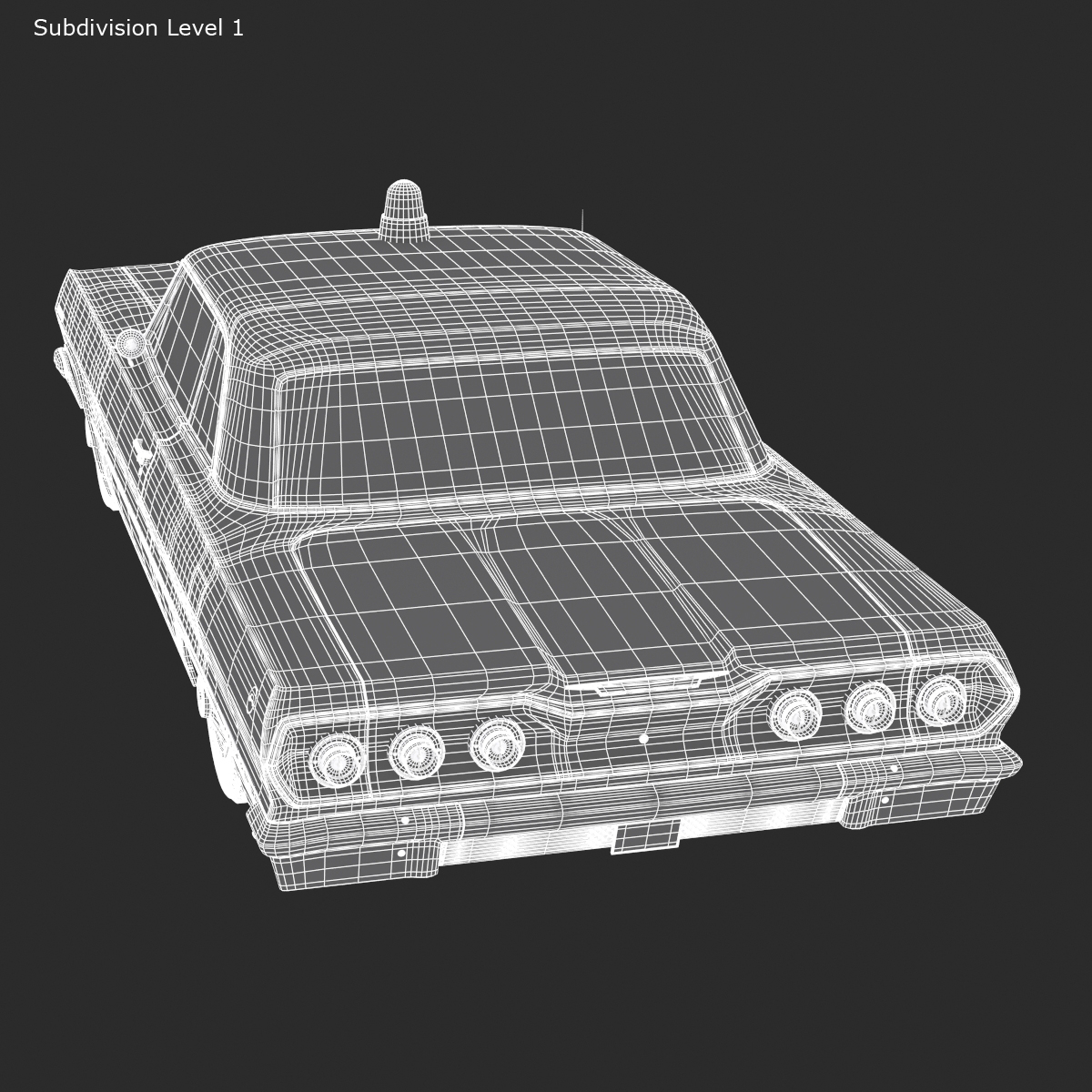 3d chevy impala 64 police car