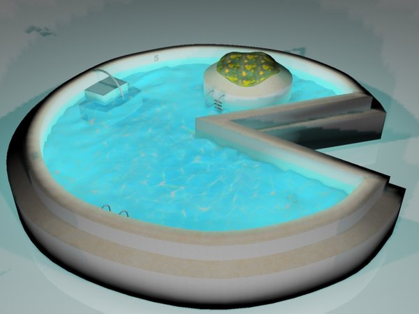 3d model pac man pool swimming