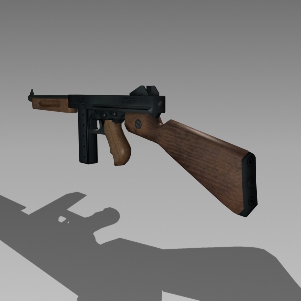 thompson submachine gun 3d model