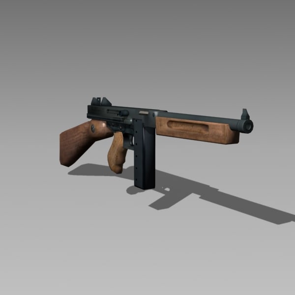 thompson submachine gun 3d model
