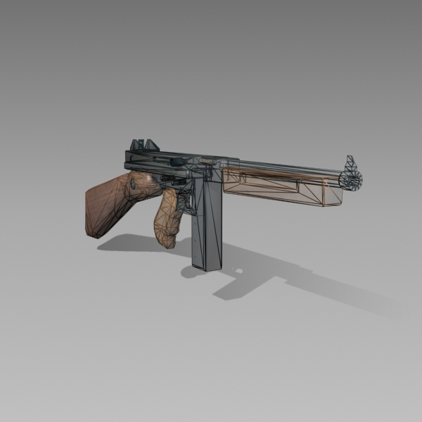 thompson submachine gun 3d model