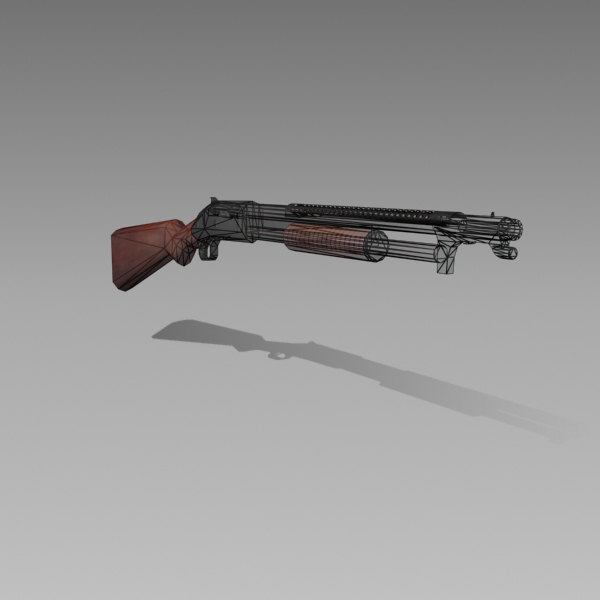 3d 3ds winchester m1897 gun