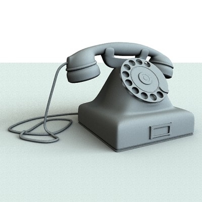 realistic old fashion phone 3d x