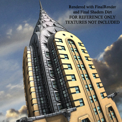 3d art deco nyc chrysler building model