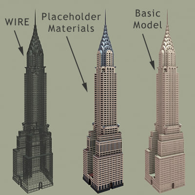 3d art deco nyc chrysler building model