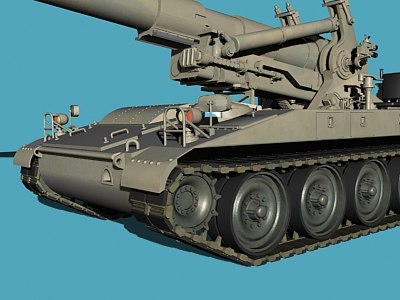 self propelled howitzer m110 a2 3d model