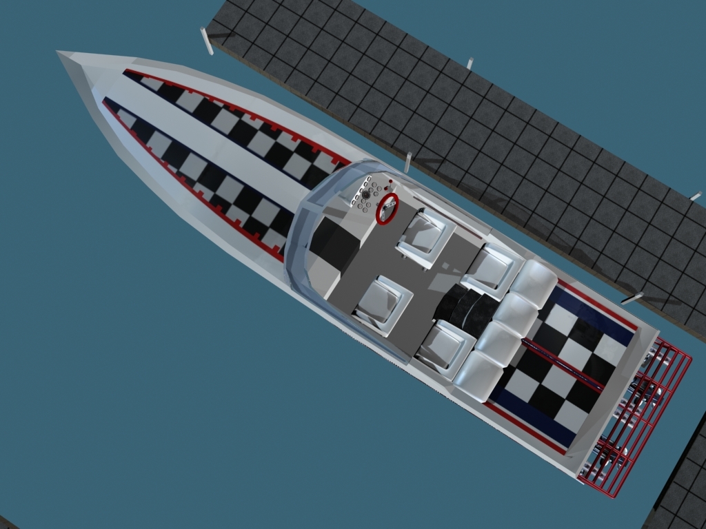3d racing boat speed model