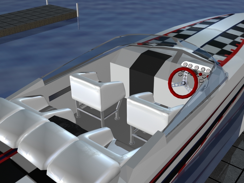 3d racing boat speed model