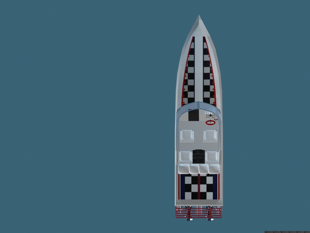 3d racing boat speed model