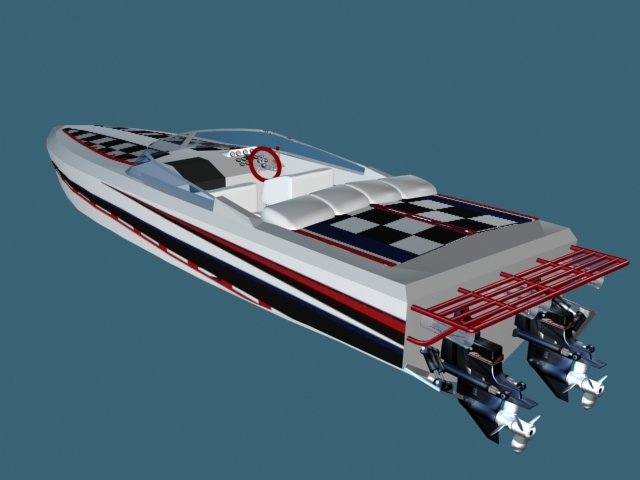 3d racing boat speed model