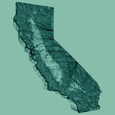 topographic california 3d model