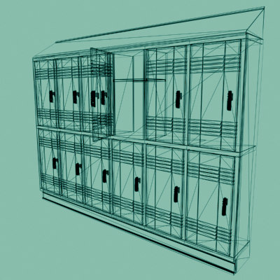 3d model school locker