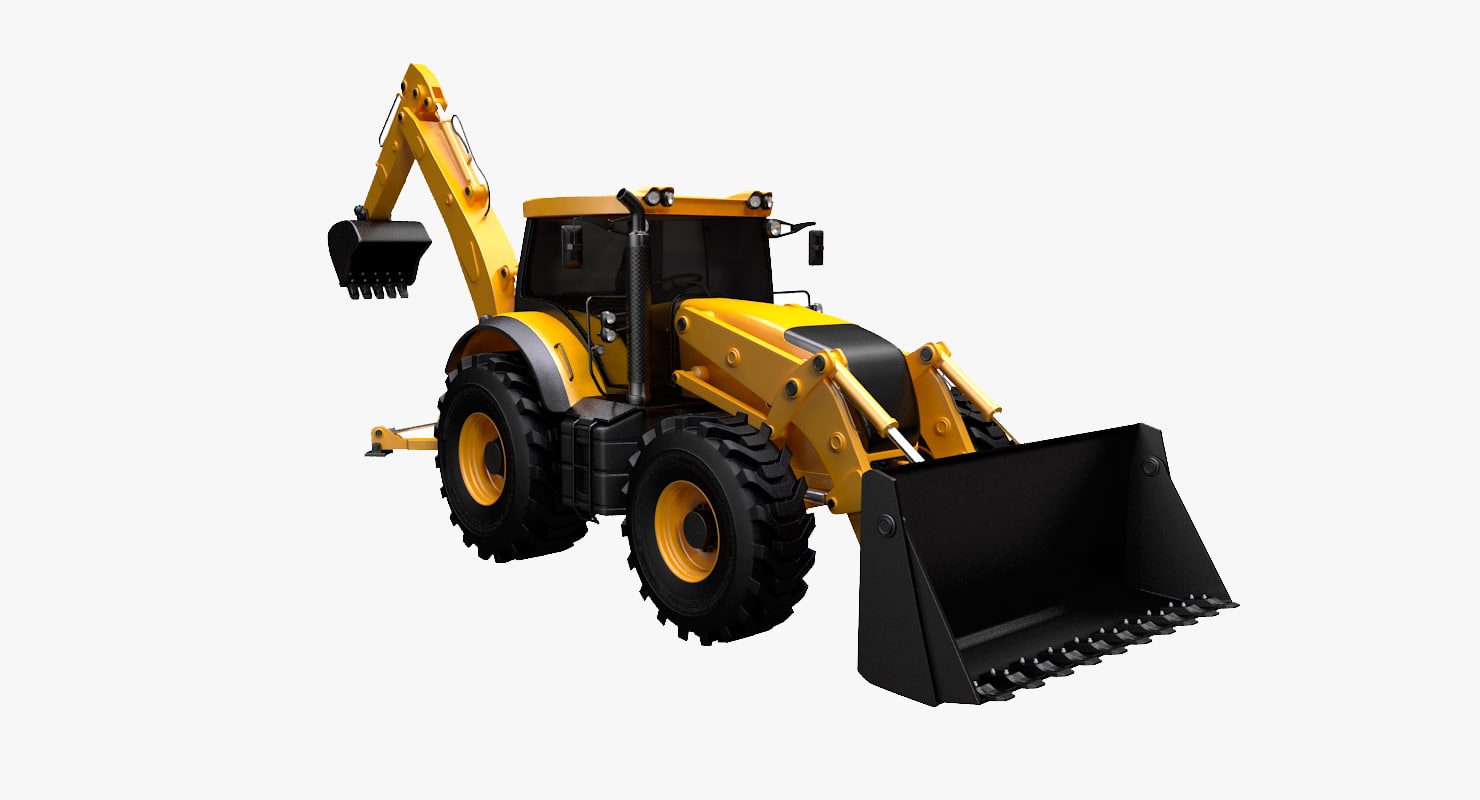 3d backhoe loader