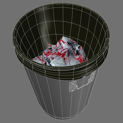 maya dented trashcan trash