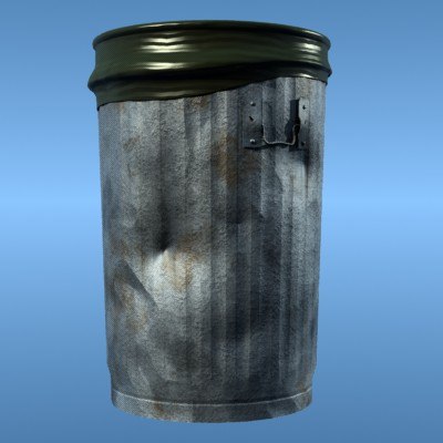 maya dented trashcan trash