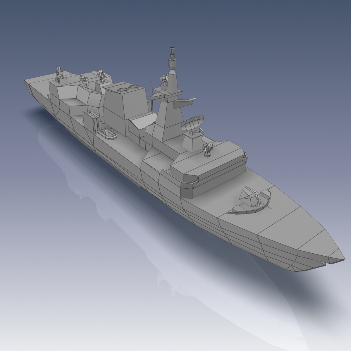 halifax class patrol frigate 3d model