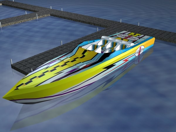 38 speed boat 3d model