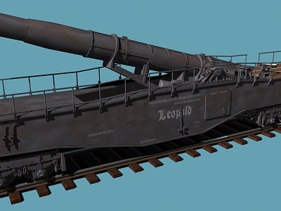german railroad wwii 3d model