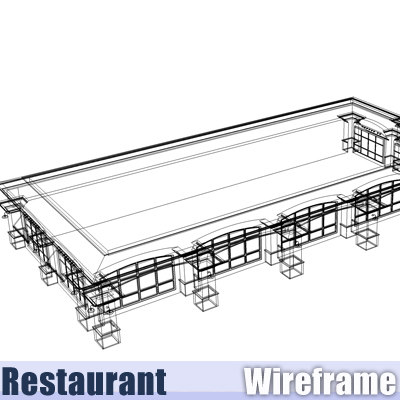3d fine restaurant model