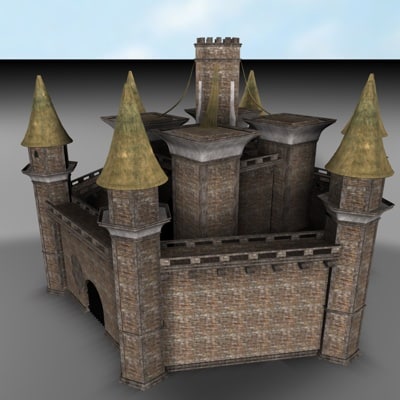 3d model fortress brick