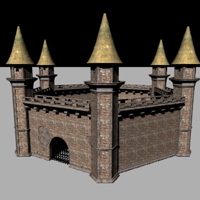 3d model fortress brick