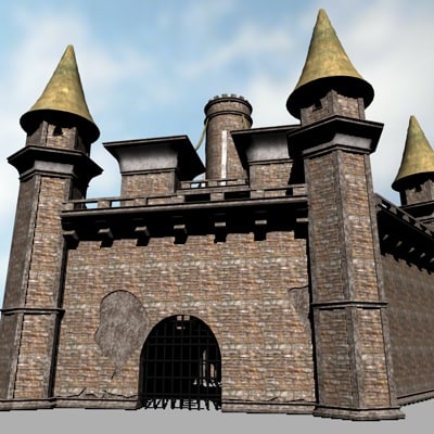 3d model fortress brick