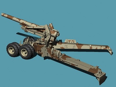 german howitzer wwi 3d model