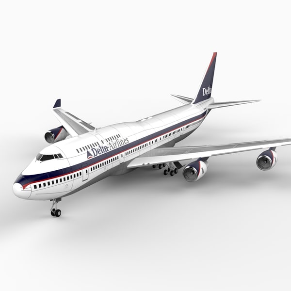 3d model 747-400 airliner delta 747 jumbo