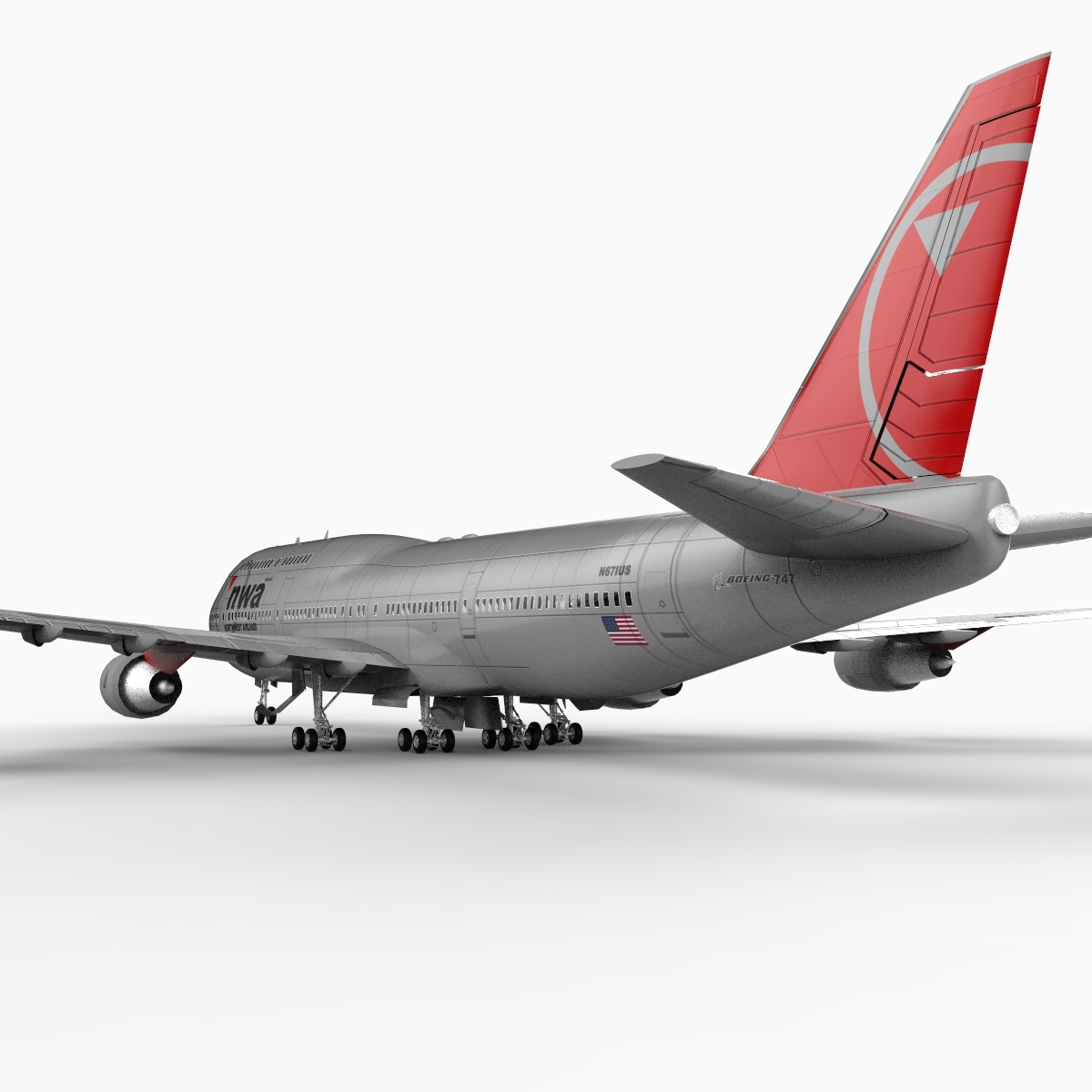 B Seven 47-400 Airliner (Noroeste) Modelo 3D - TurboSquid 300995