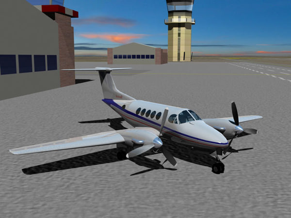 raytheon beechcraft king air 3d model