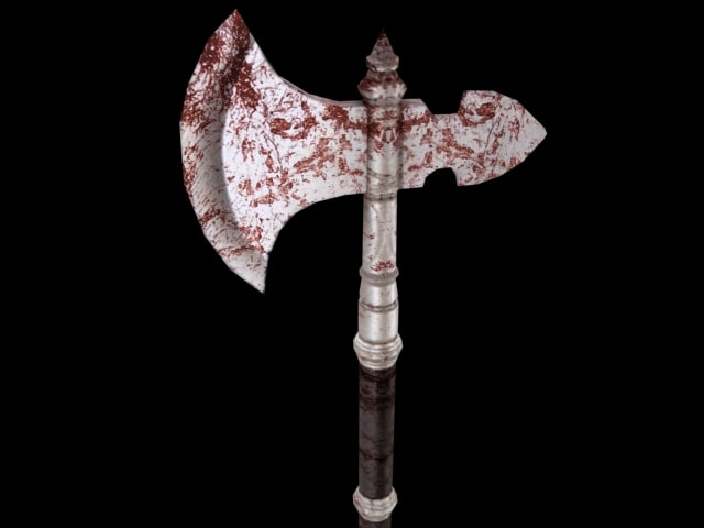 battle axe blood 3d model