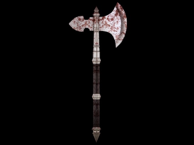 battle axe blood 3d model