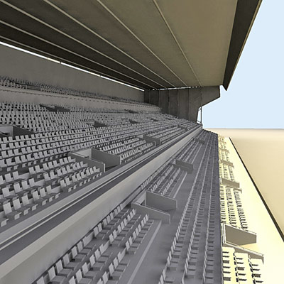 3d model of stadium grandstand stand