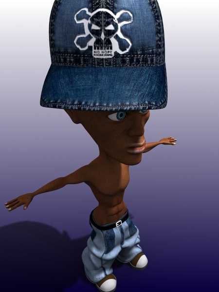 3d model rap character man