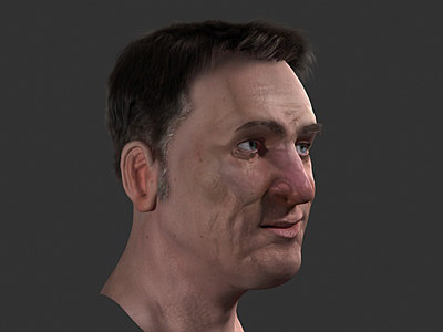 3d realistic human head skin model