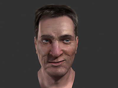 3d realistic human head skin model