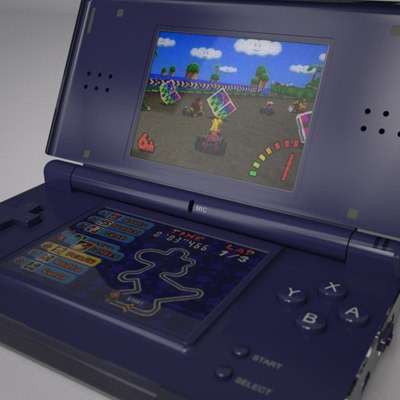 nintendo ds lite 3d model