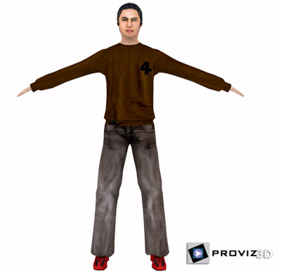 3d people casual men model