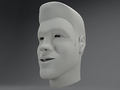 male human head elongated 3d max