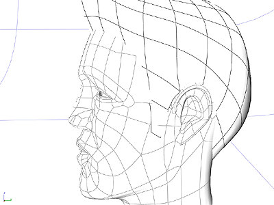 male human head elongated 3d max