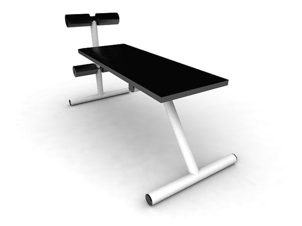 exercise bench gym 3d model