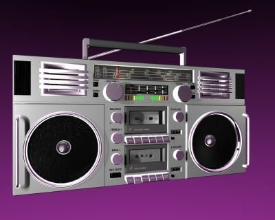 3d model old school boom box