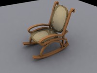 wooden rocking chair 3d 3ds