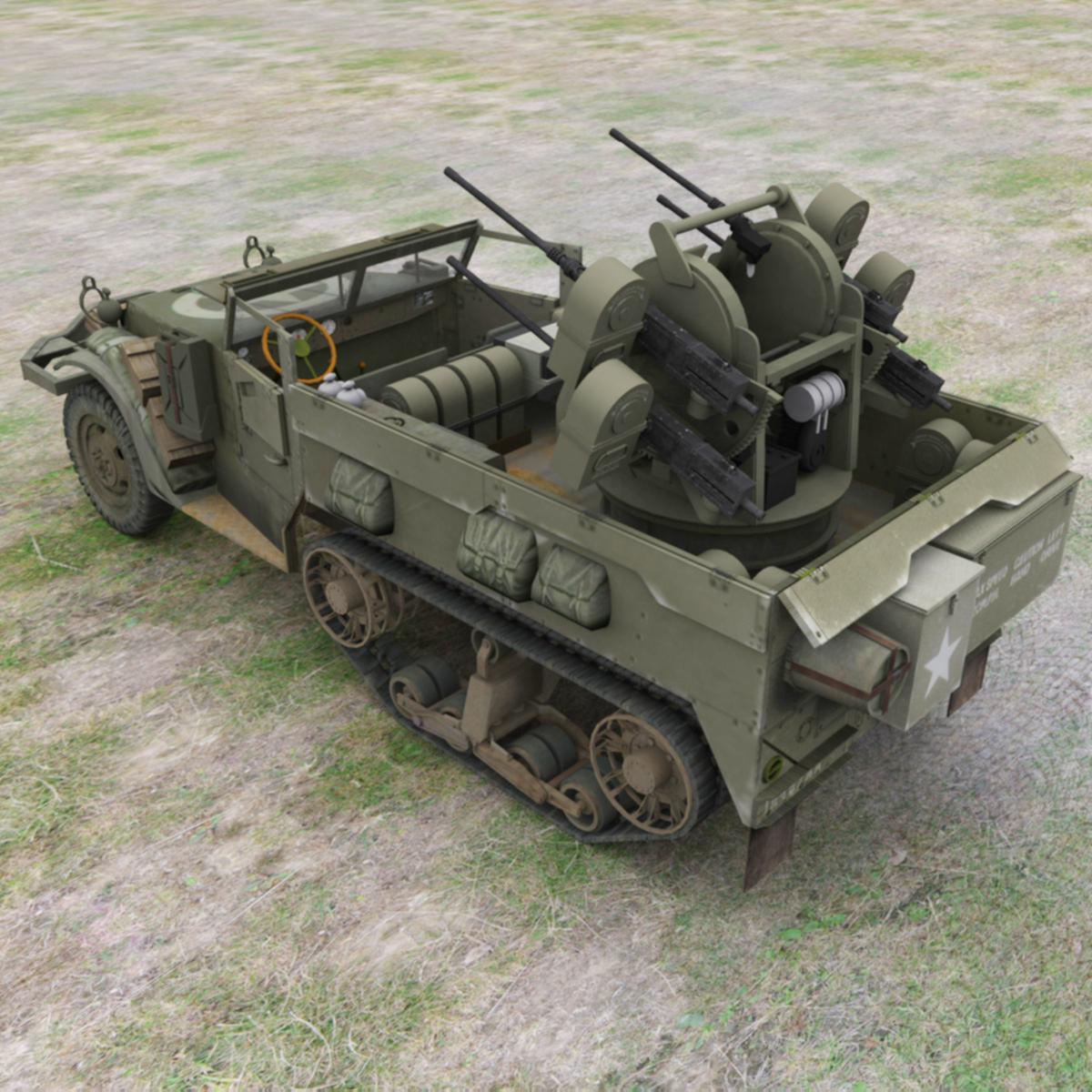 m-16 halftrack 3d model