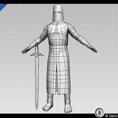 3d crusader knight model